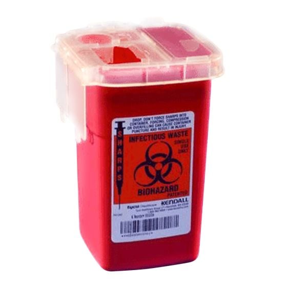 2.2 Quart Red SharpSafety Sharps Container for Phlebotomy - Covidien 1522SA