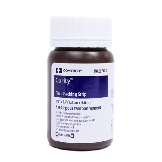 Curity 1/2 Inch x 5 yds Plain Packing Strips, Sterile - Covidien 7632 ...