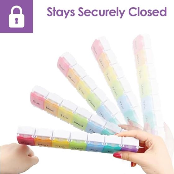 Vitality Medical Rainbow Multi-Color and Weekly Pill Organizer