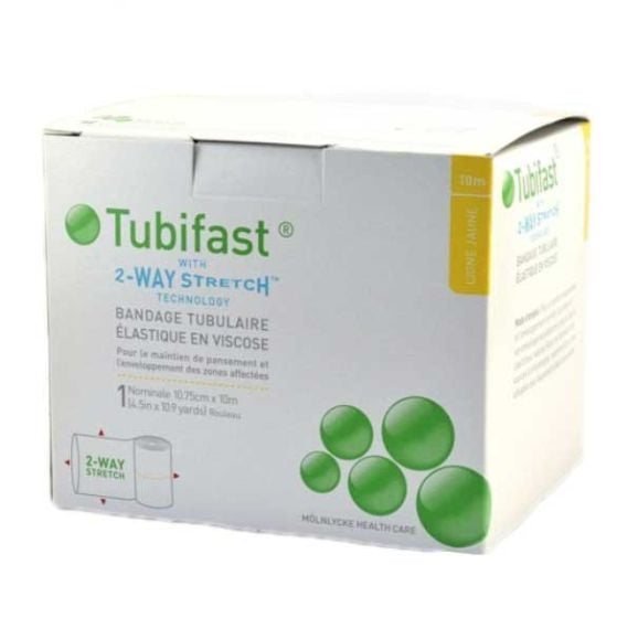 Tubifast Yellow Line 10m - 4.5 Inch x 11 Yard Tubular Stretch Bandage ...
