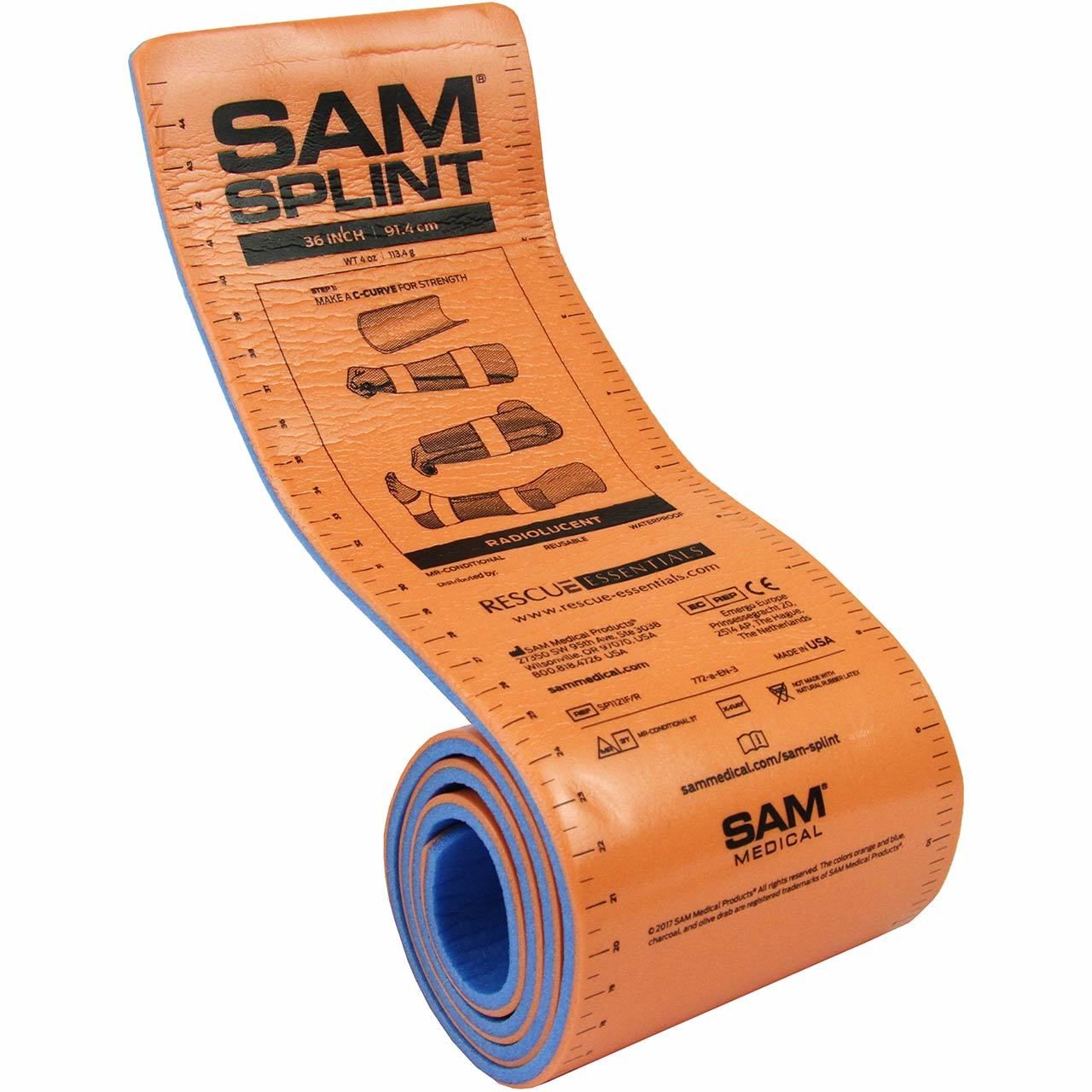 SAM Medical Modable Splint | Orange/Blue, 36" | Vitality Medical