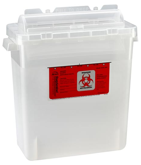 Bemis 3 Gallon Transparent Beige Sharps Container w/Rotating Cylinder ...