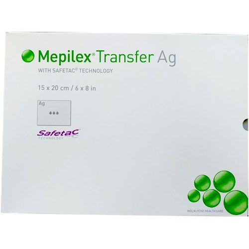 Molnlycke 394890 Mepilex Transfer Ag Soft Silicone Antimicrobial ...