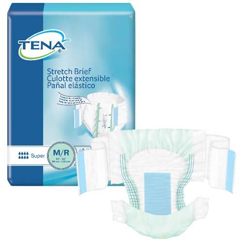 Tena Stretch Super Briefs - Medium / Regular, Large / XL, 3XL - Ships ...