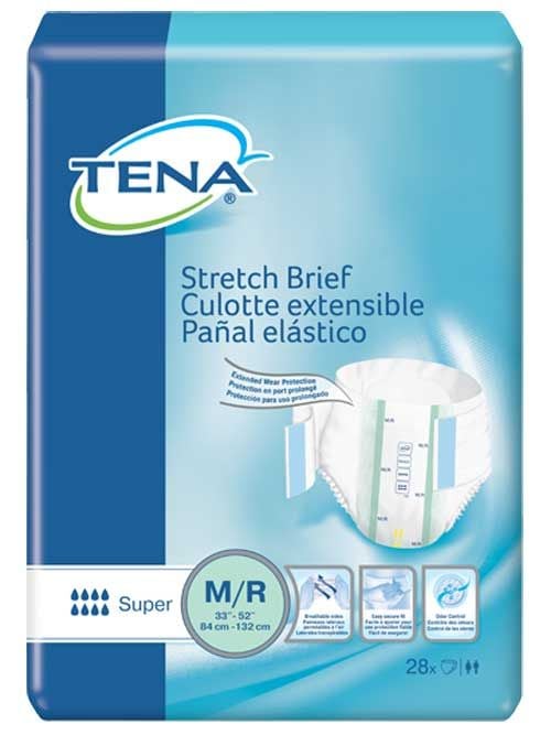 Tena Stretch Super Briefs - Medium / Regular, Large / XL, 3XL - Ships ...