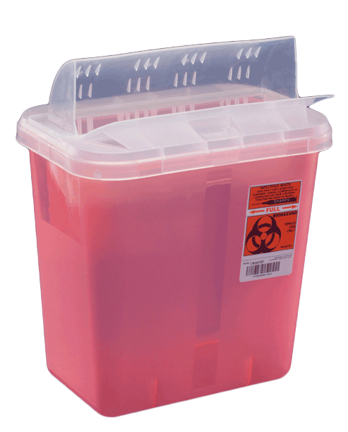 Cardinal Health 89651 2 Gallon Red Multi-Purpose Sharps Container w ...