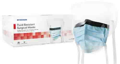 McKesson Fluid Resistant Surgical Mask w/Eye Shield | 91-1600