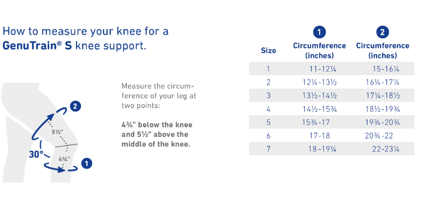 Bauerfeind GenuTrain S Knee Support, Right/Left - Size: 1, 2, 3, 4, 5, 6, 7