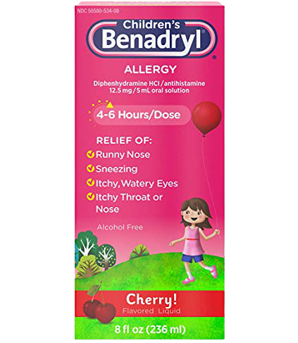 Children's Liquid Benadryl 12.5 mg Allergy Relief | Vitality Medical