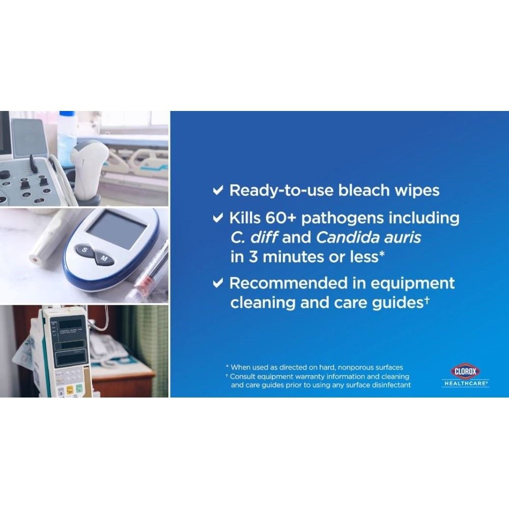 Clorox Healthcare Bleach Germicidal Wipes | Vitality Medical