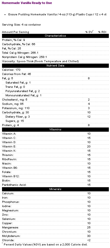 Ensure Pudding - Vanilla, Chocolate, Butterscotch | 4 oz. Cup | Abbott ...