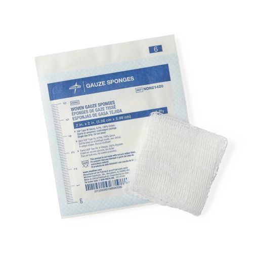 Medline NON21420 USP Type II 2 x 2 Inch Woven Sterile Gauze Sponges 8 Ply