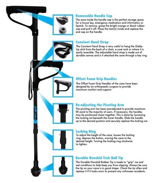 aPallo Cane | Standing Support Cane for Walking Mobility