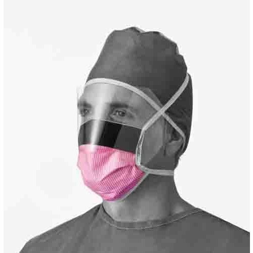 Medline Fluid-Resistant Surgical Face Mask w/Eyeshield | NON27410EL