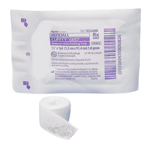 Curity AMD 1/2 Inch x 3 ft Antimicrobial Packing Strips - Covidien ...