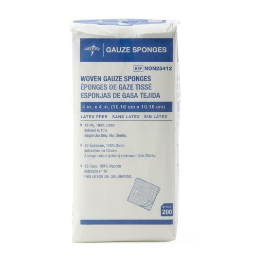 Medline NON25412 Woven 4 x 4 Inch Gauze Sponges 12 Ply | Vitality Medical