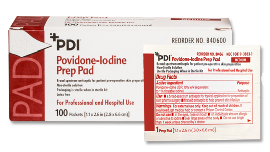 PDI Providine-Iodine Prep Pads & Swabsticks | 10% PVP | Vitality Medical