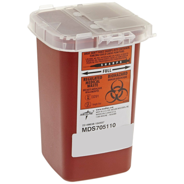 Medline Phlebotomy Sharps Containers, 1 Quart - MDS705110, MDS705110H ...