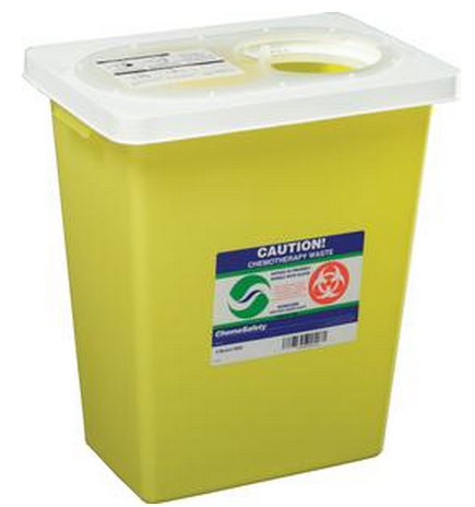 Covidien 8 Gallon Yellow SharpSafety Chemotherapy Container w/Slide Lid ...