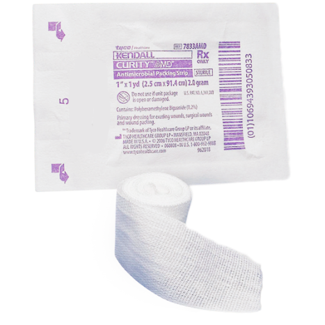 Curity AMD 1 in x 3 ft Antimicrobial Packing Strips - Covidien 7833AMD ...
