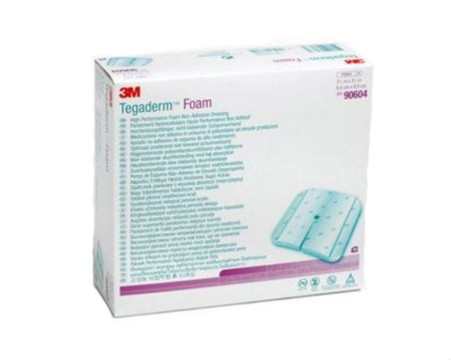 3M 90604 Tegaderm Foam Non-Adherent Dressing | 3.5 x 3.5 Inch: Fenestrated