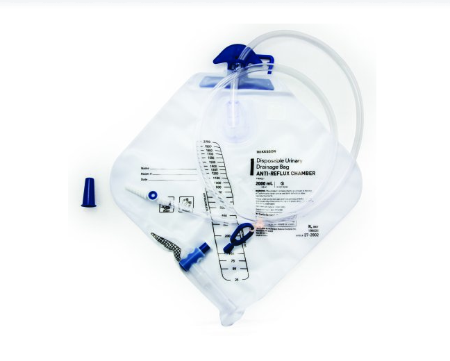 37-2802 Urinary Drainage Bag w/ Anti-Reflux Chamber, 2,000 mL ...