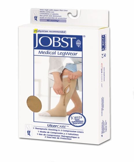 Jobst UlcerCare Zippered Knee High Unisex OPEN TOE, 40-50 mmHg ...