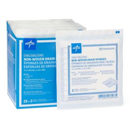 Medline NON256000 Avant Gauze Drain Sponges 4x4 In, 6 Ply - Sterile