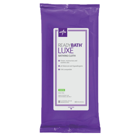 Medline ReadyBath LUXE Cleansing Cloths Antibacterial Scented Unscented Vitality Medical