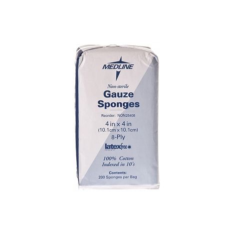 Medline NON25408 Woven 4 x 4 Inch Gauze Sponges 8 Ply | Vitality Medical