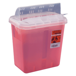 2 Gallon Covidien SharpSafety Sharps Container, Horizontal Drop Opening ...