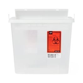 5 Quart Medline Biohazard Sharps Container, Counter-Balanced Lid, Clear ...