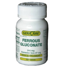 McKesson Ferrous Gluconate Iron Supplement Tablets, 100 Count ...
