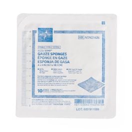 Medline NON21426 Woven 4 x 4 Inch Gauze Sponges 12 Ply, Sterile ...