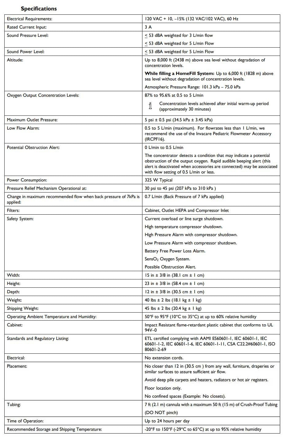 Invacare Perfecto2 V Oxygen Concentrator 5- Liter Machine - IRC5PO2V