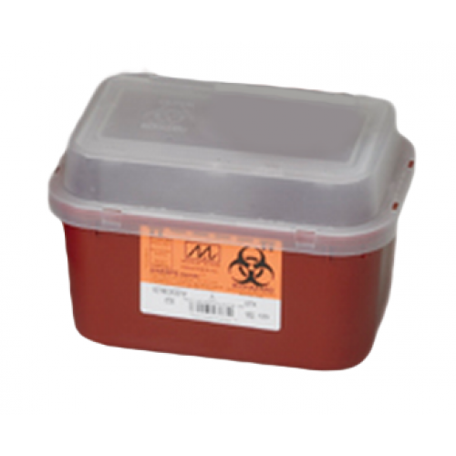 Medical Action 2 Gallon Transparent Red Stackable Sharps Container w ...