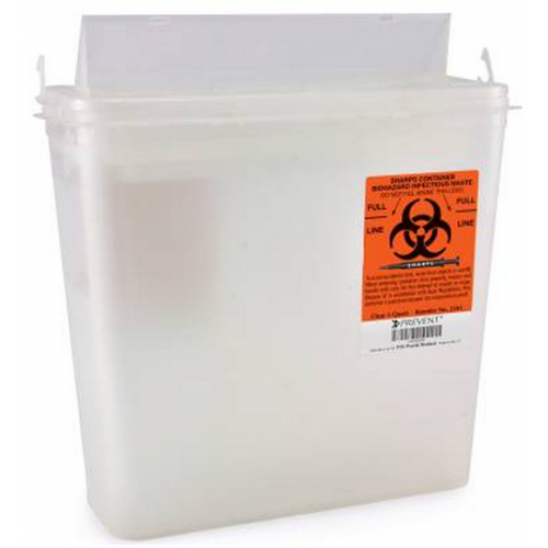 McKesson 2261 Clear 5 Quart Prevent Sharps Disposal Container w ...