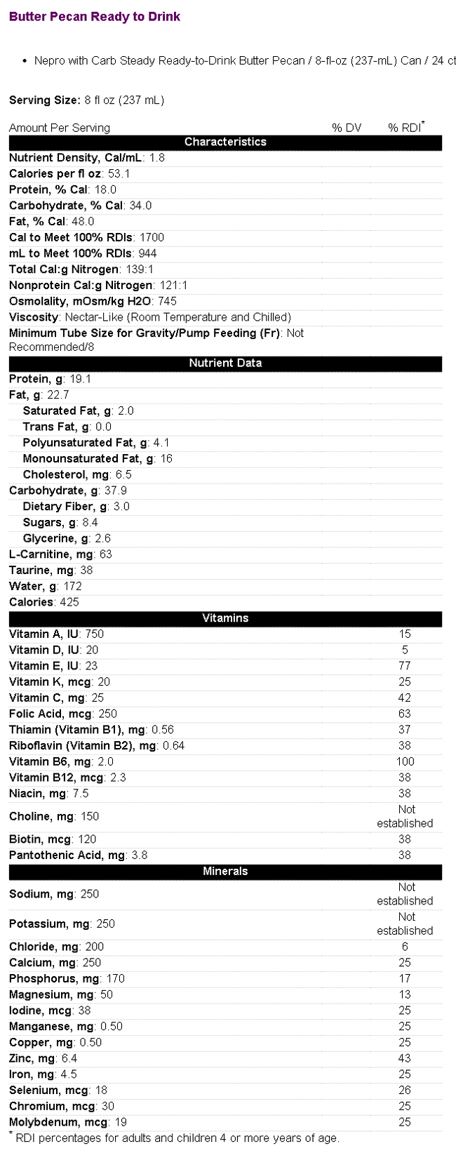 Tube Liquid Feedings, BUY Nepro with Carb Steady Nutrition, 62090 ...