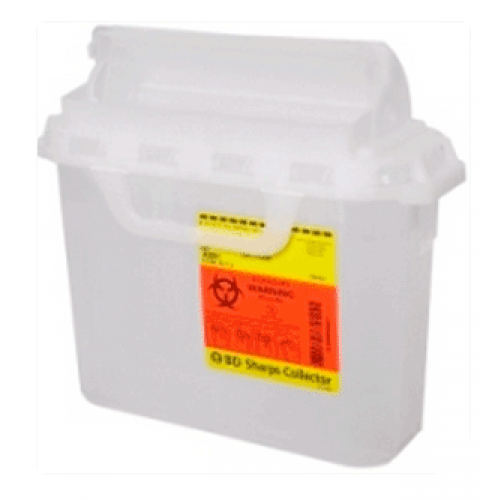 BD 5.4 Quart Clear Sharps Container w/Counterbalanced Door | 305551