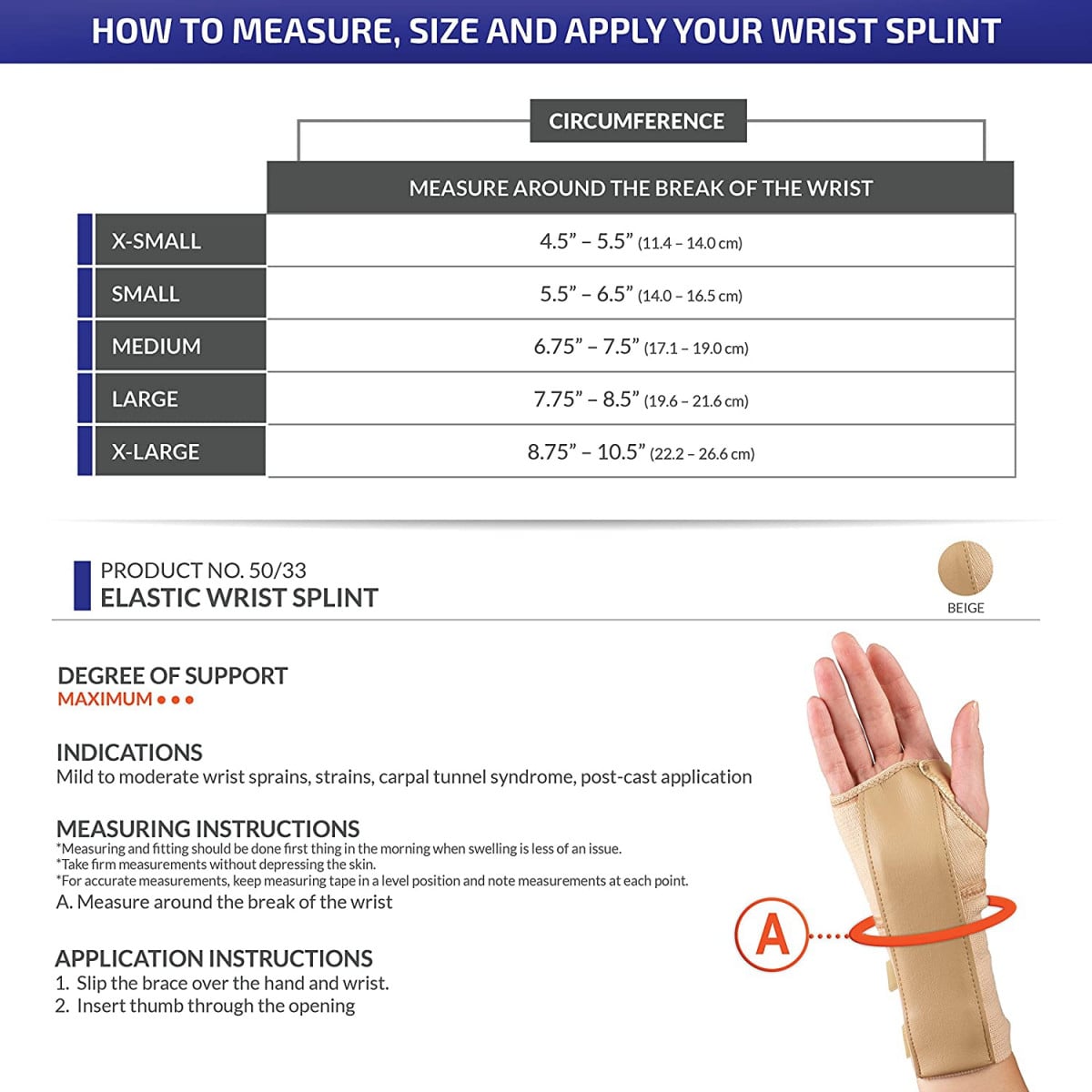 Elastic Wrist Splint | Champion Wrist Support