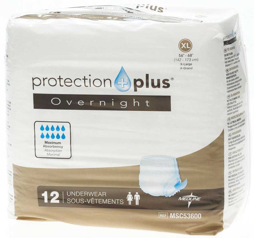Medline Protection Plus Overnight Protective Underwear - Maximum Absorbency