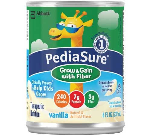PediaSure Grow and Gain with Fiber | Vanilla 8 oz. Bottles & Cans by ...