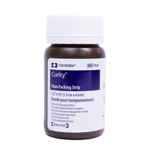 Curity 1/2 Inch x 5 yds Plain Packing Strips, Sterile - Covidien 7632 ...