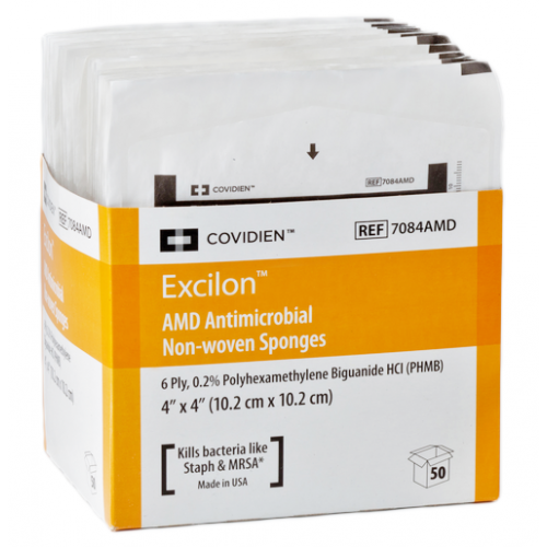 Covidien EXCILON AMD Antimicrobial Sponges Nonwoven 4x4-Inch 6 Ply ...