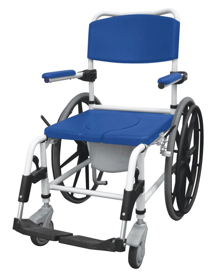 Aluminum Rehab Shower Commode Chair - Wheelchair - Transport Chair ...