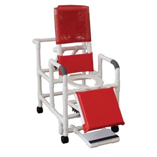 MJM PVC Reclining Shower Chair w/Sliding Footrest | 196-GRN, 196-MVE ...