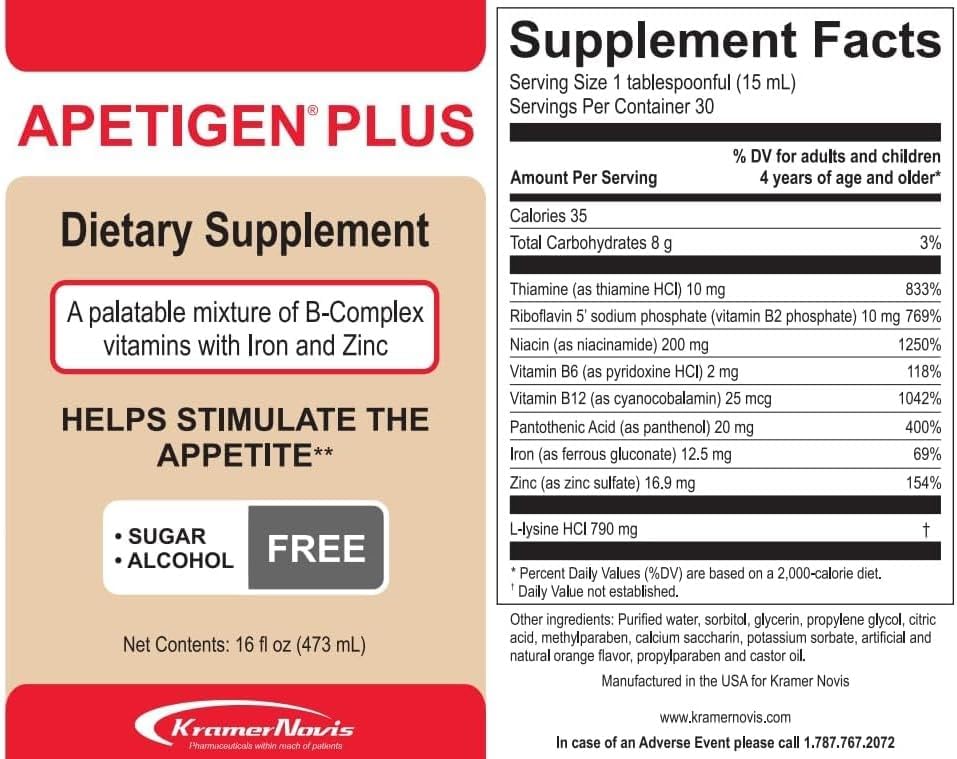 Apetigen-Plus Dietary Supplement, Orange Flavored - 16 fl oz ...