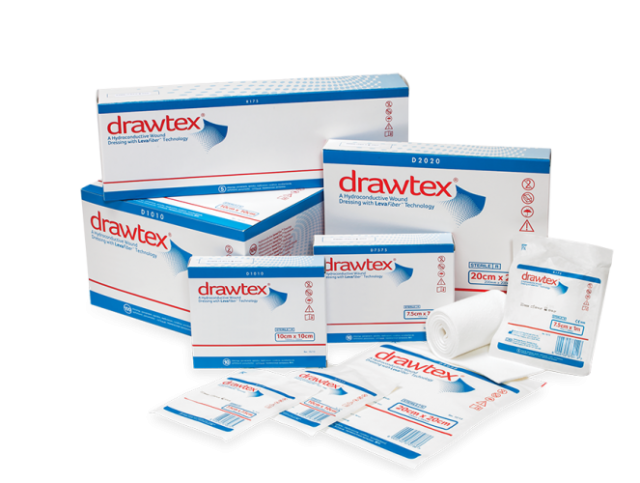 Drawtex Hydroconductive Wound Dressing w/ LevaFiber | Vitality Medical